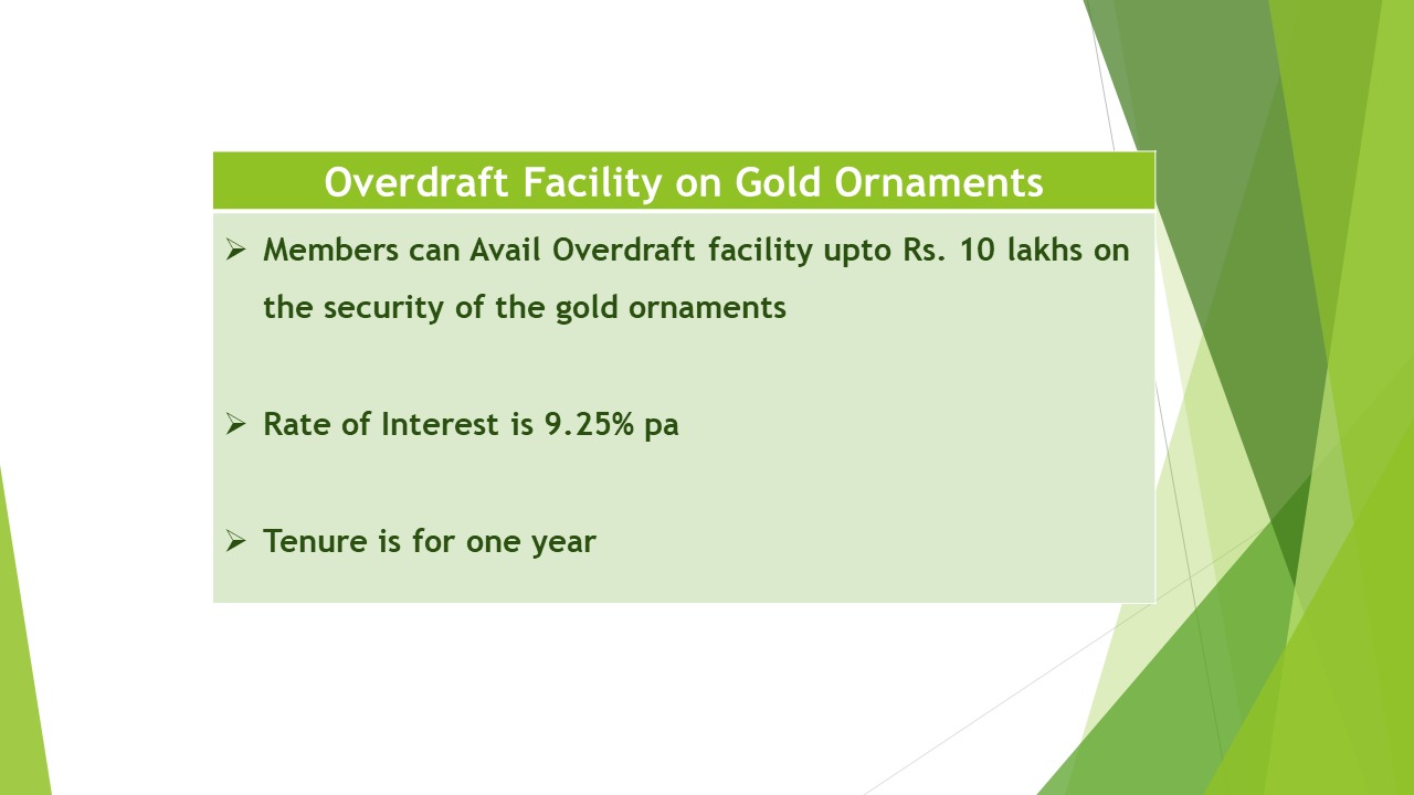 Overdraft against the Pledge of Gold Ornaments – SBMCB